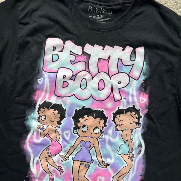 Betty Boop | Tops | Betty Boop Shirt Black Short Sleeve Graphic Tee T ...